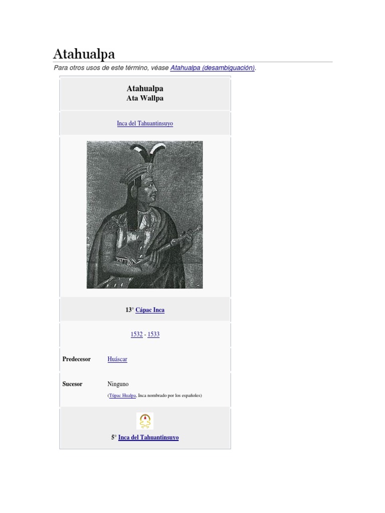Atahualpa | PDF | Imperio Inca | Francisco Pizarro