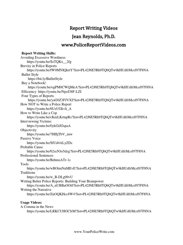 Police Report Writing Skills Guide | PDF | Communication | Learning