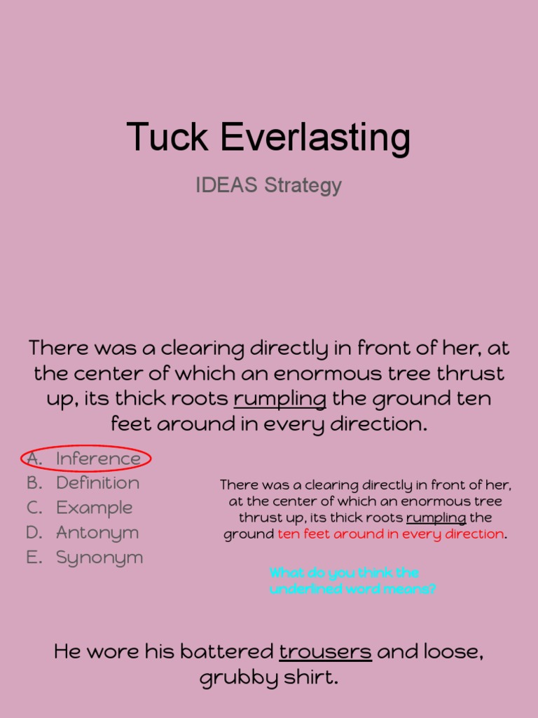 Tuck Everlasting Ideas Strategy | PDF | Lexical Semantics
