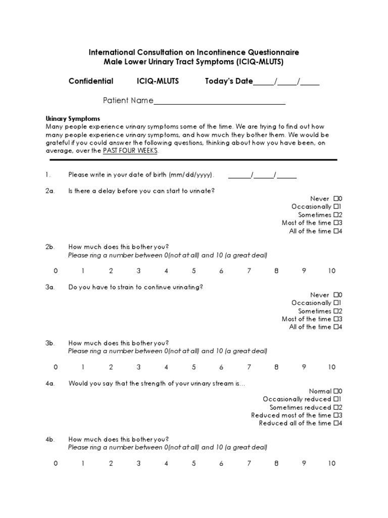 Iciq Mluts | PDF | Urination | Urinary System