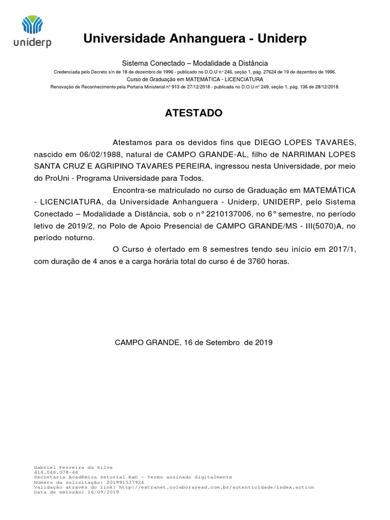 Atestado | PDF