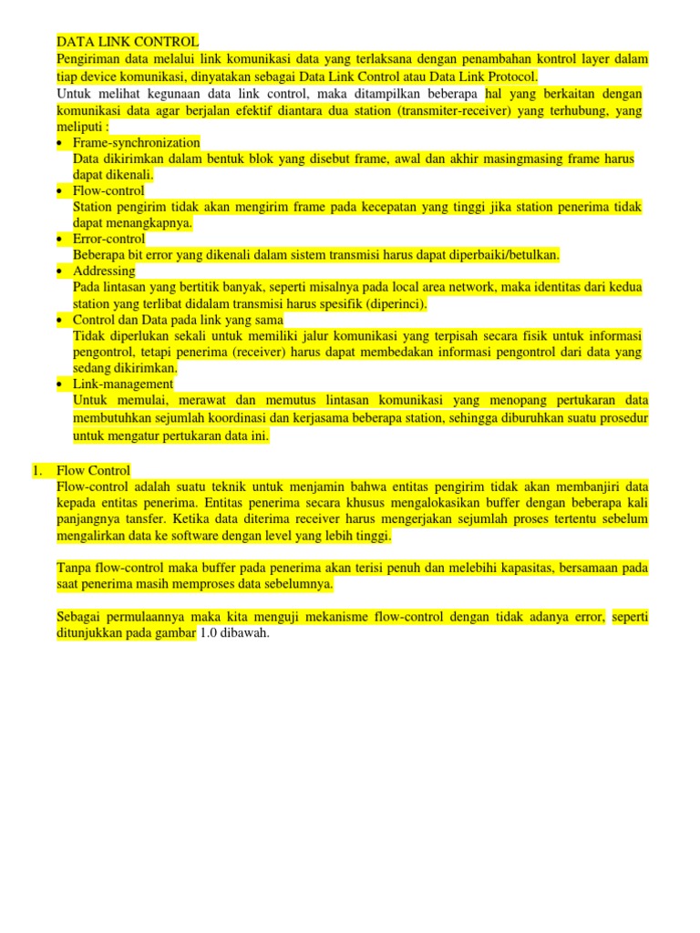 Bahan Presentasi Data Link Control | PDF