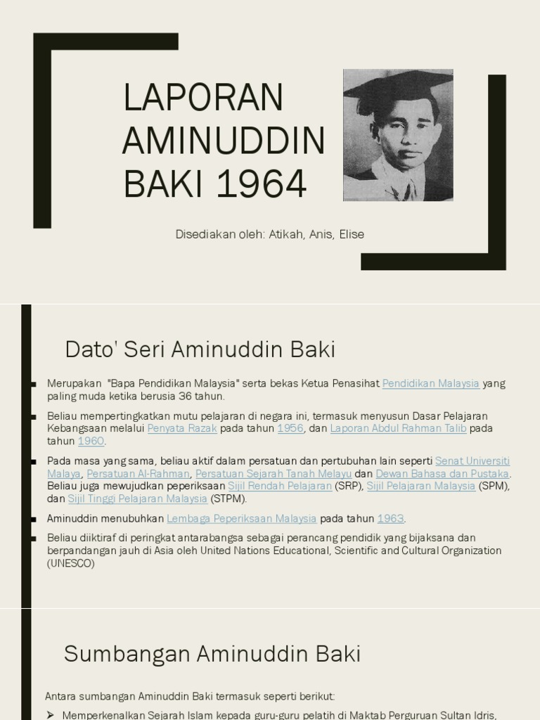 Laporan Aminuddin Baki 1964 | PDF