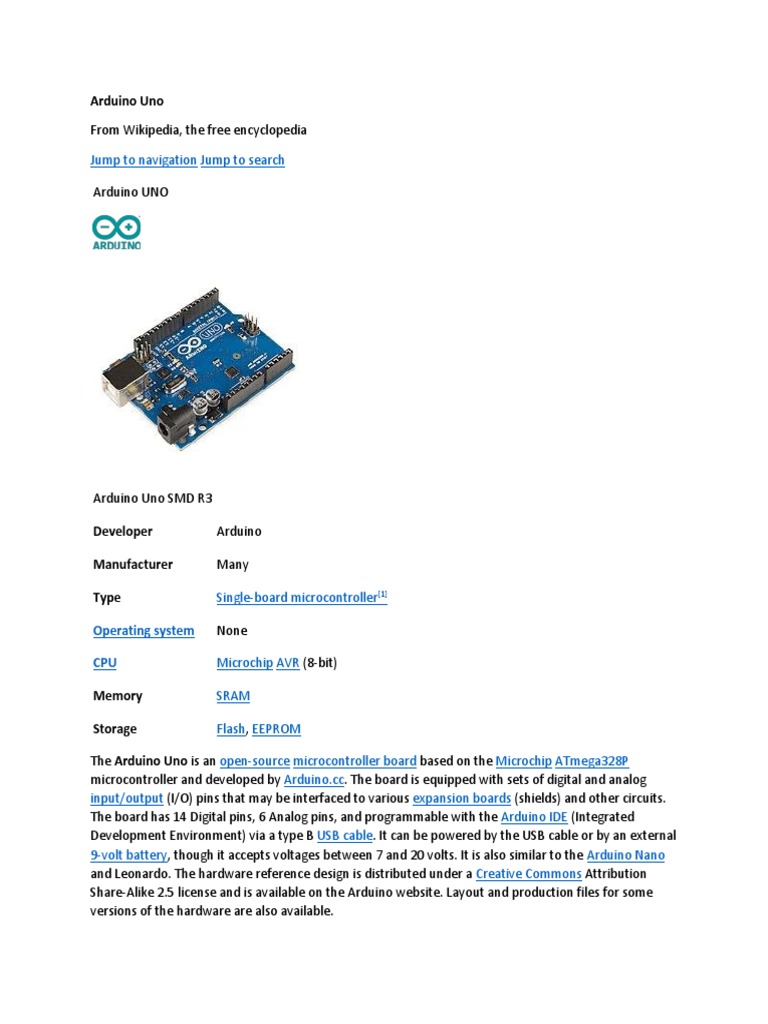 Arduino Uno: Operating System CPU | PDF | Arduino | Electronic Engineering