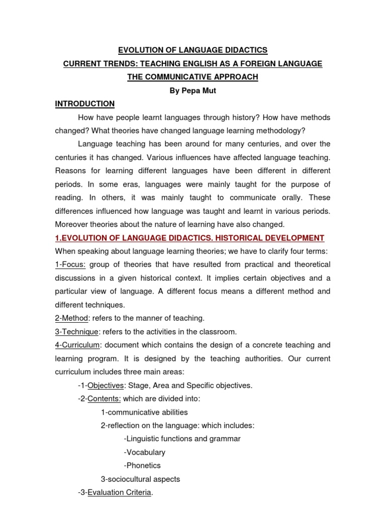 Trends in Language Didactics Evolution | PDF | Language Education ...