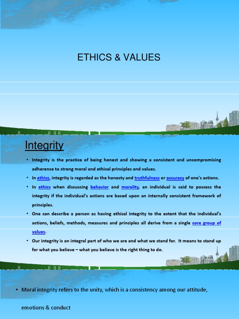 Ethics & Values | PDF | Integrity | Civic Engagement