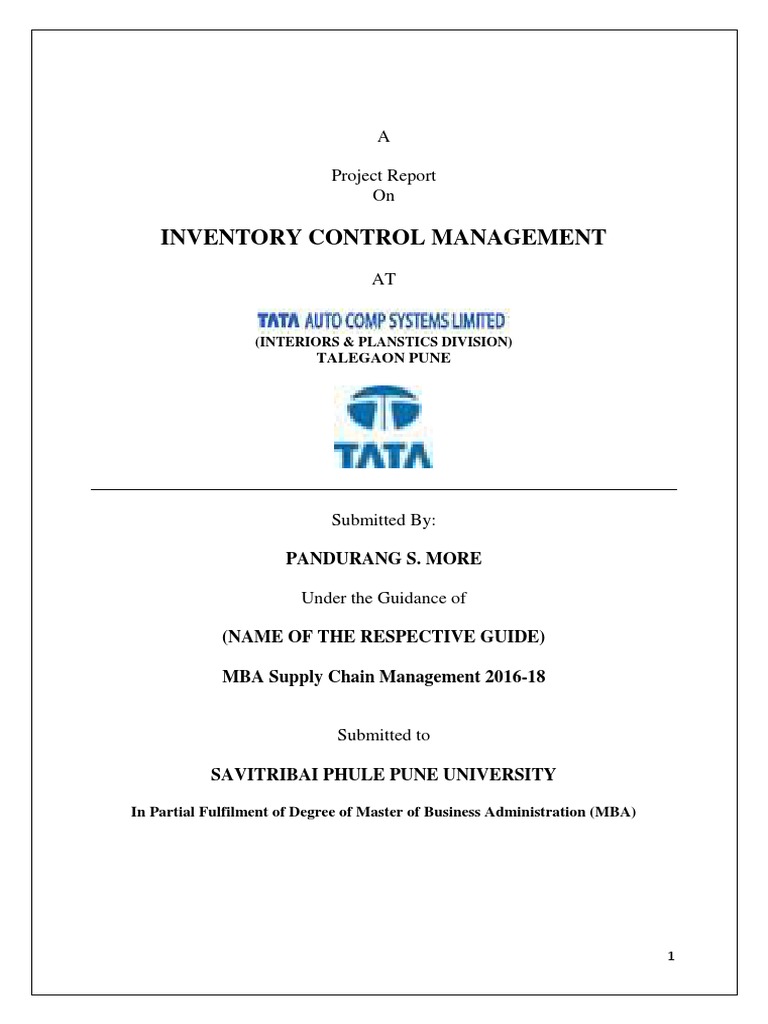 PROJECT of Inventory Control | PDF | Inventory | Economics