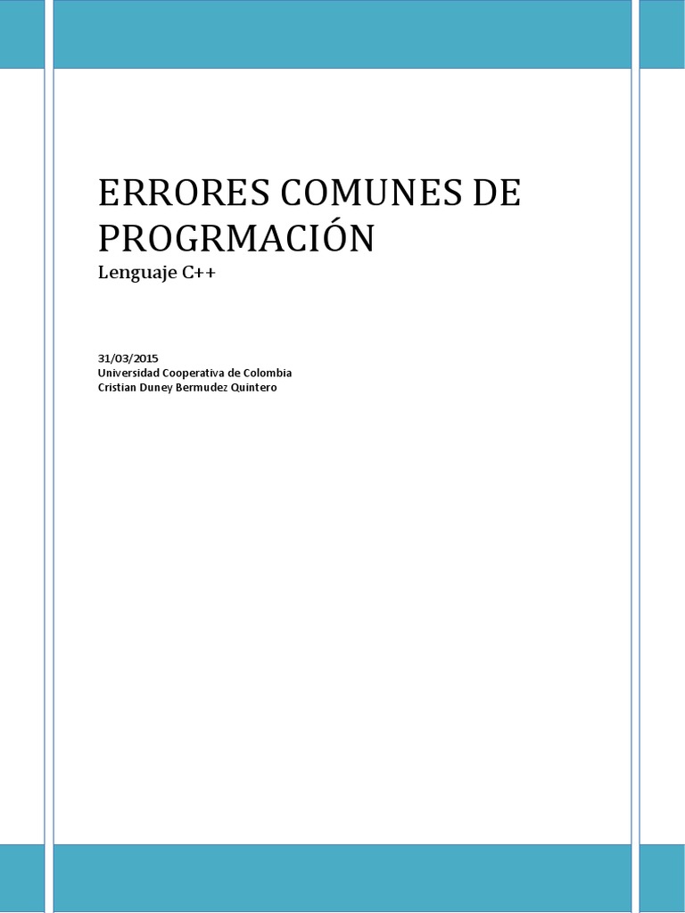 Material de Apoyo-Errores Comunes de Progrmacion PDF | PDF | Lenguaje ...