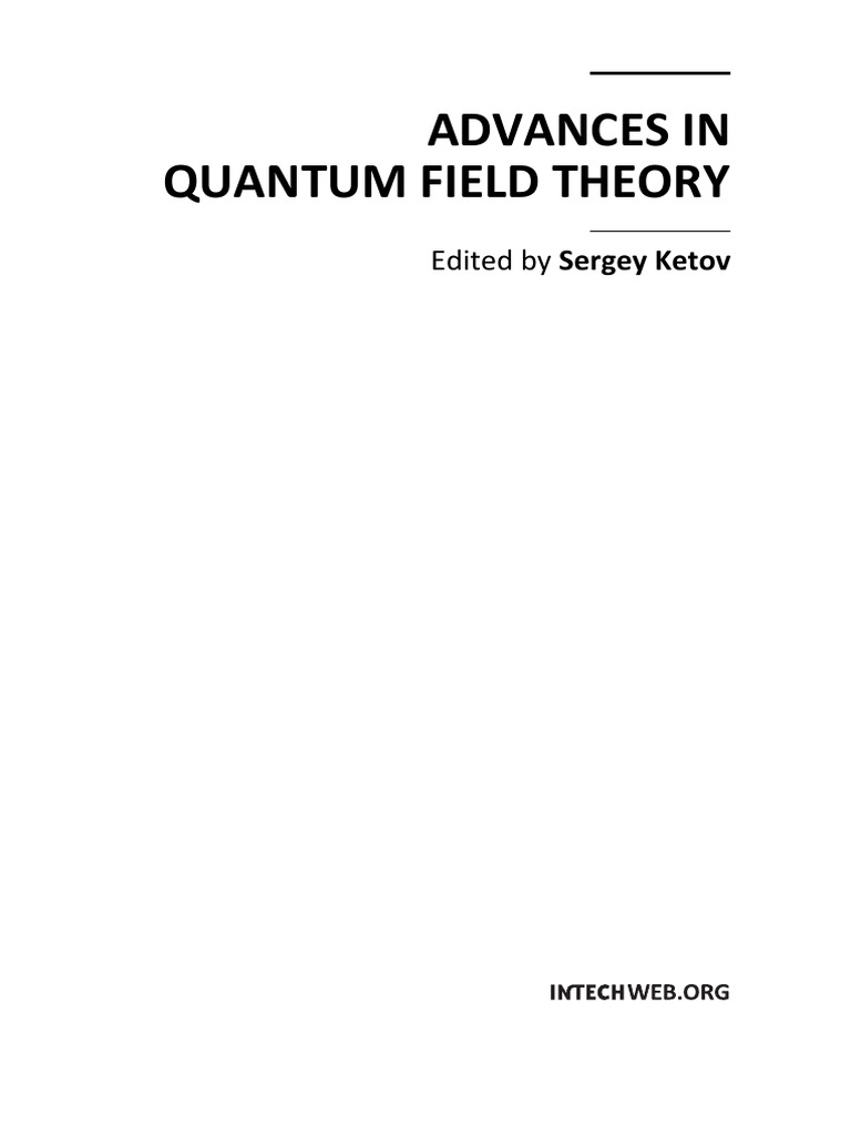 Advances in Quantum Field Theory | PDF | Field (Physics) | Quantum ...