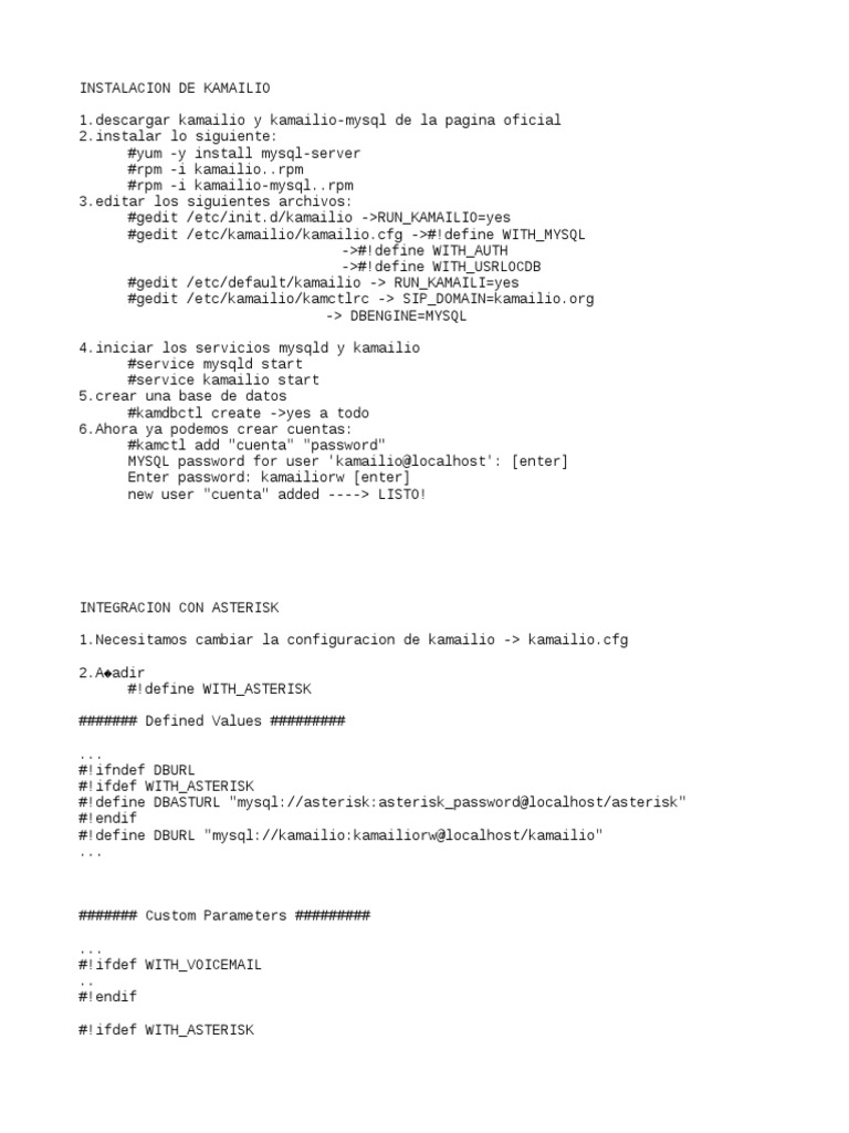 Config Kamailio Asterisk | PDF | Session Initiation Protocol | Network Protocols
