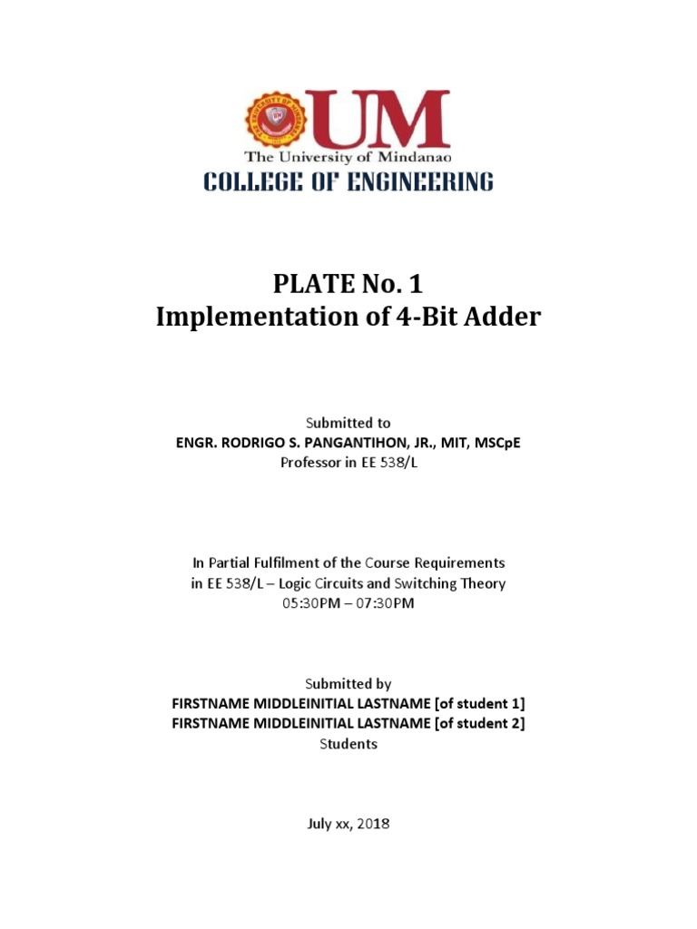 Template For Written Report | PDF | Logic Synthesis | Logic