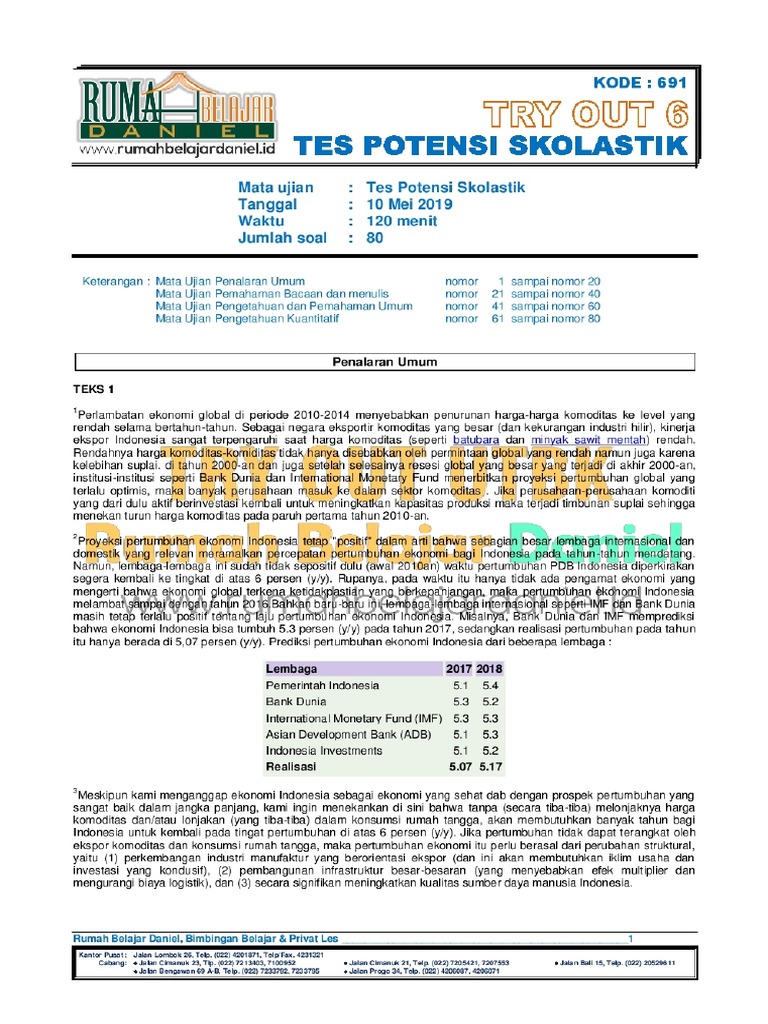 TPS - Soal RBD To 6 PDF | PDF