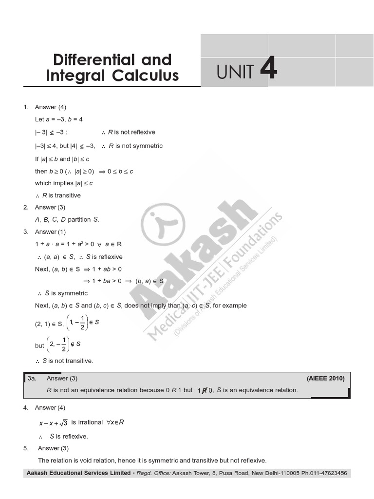 SA 19 20 XII Mathematics Unit-4 PDF | PDF | Slope | Tangent