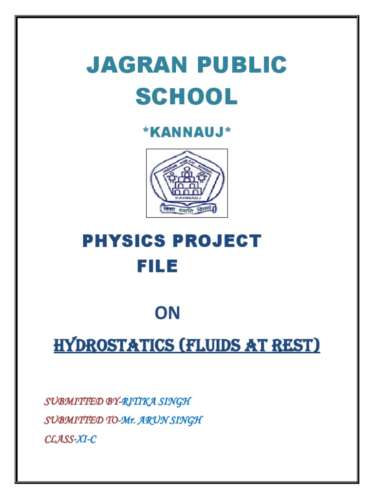 Jagran Public School: Physics Project File | PDF | Transistor | Buoyancy