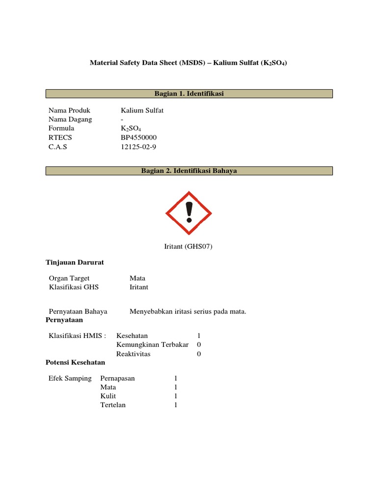 Material Safety Data Sheet | PDF