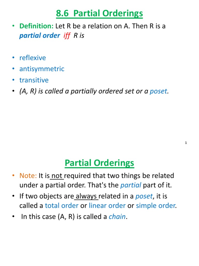 8.6 Partial Orderings | PDF | Mathematical Analysis | Discrete Mathematics