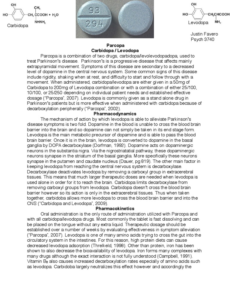 Carbidopa Drug Fact Sheet | PDF | Dopamine | Neuroscience