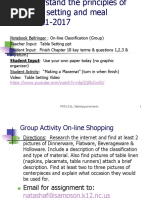 Table Setting Lesson Plan | PDF | Tableware | Domestic Implements