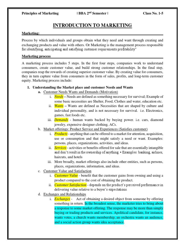 Introduction To Marketing | PDF | Marketing | Customer