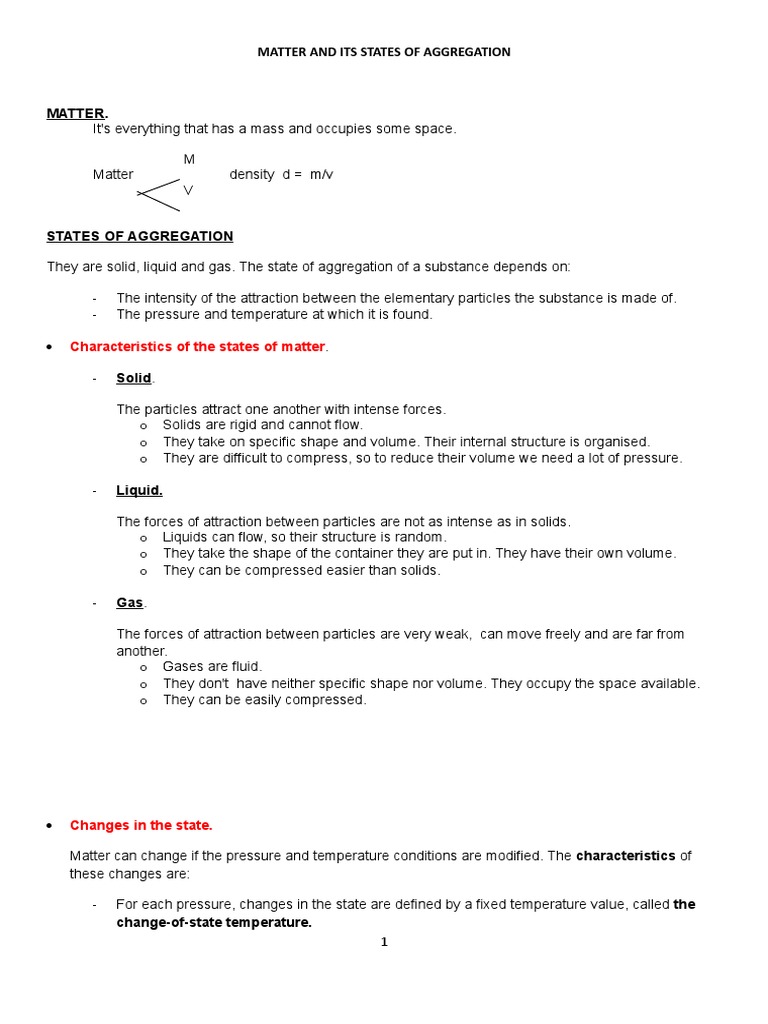 Matter and Its States of Aggregation | PDF | Gases | Matter