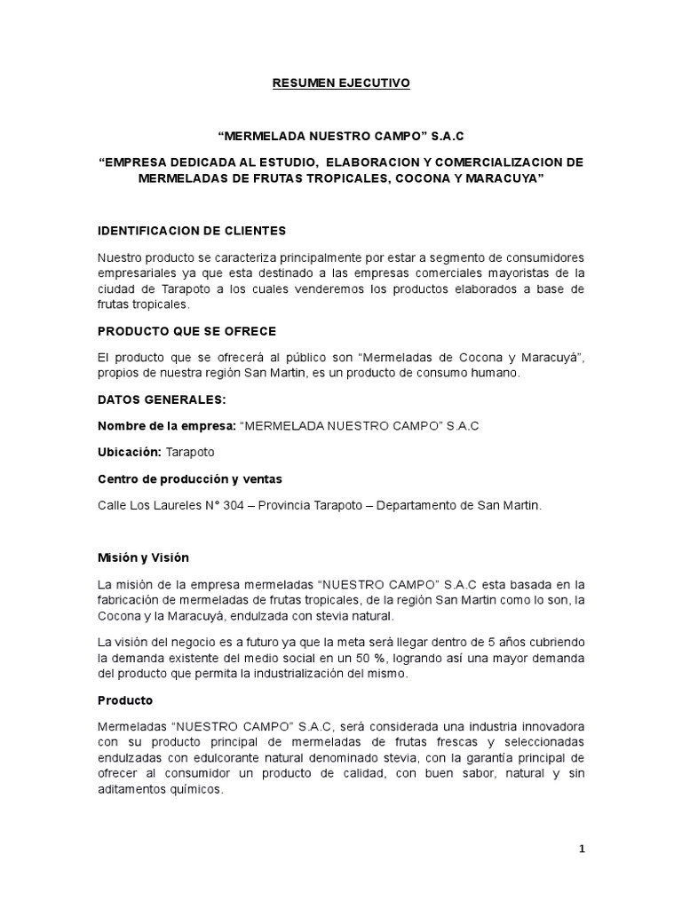 Proyecto Mermelada | PDF | Marketing | Economias