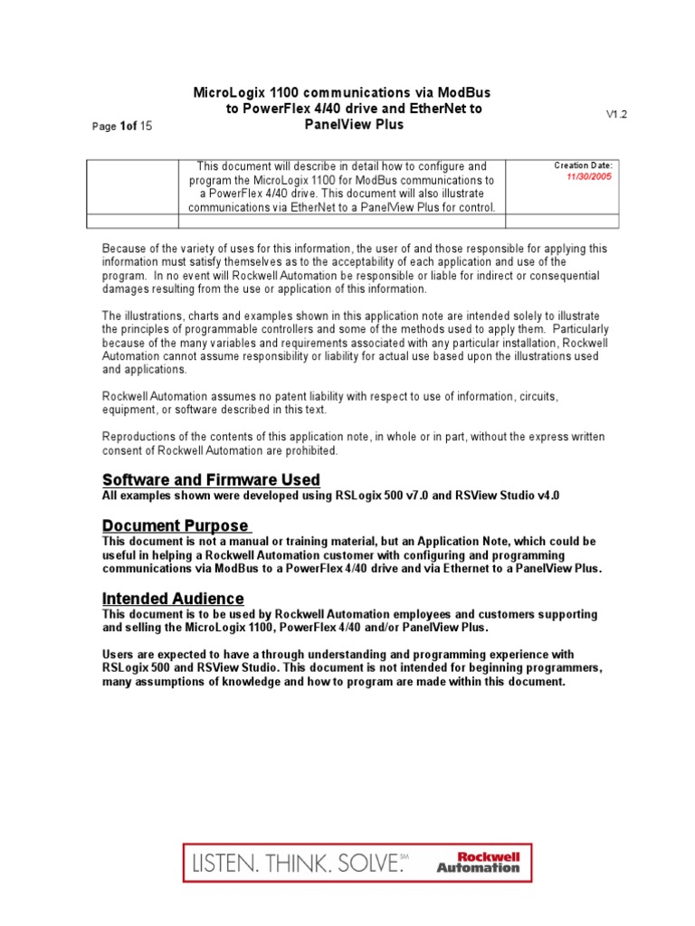 Micrologix 1400 Comunication | PDF | Automation | Ethernet