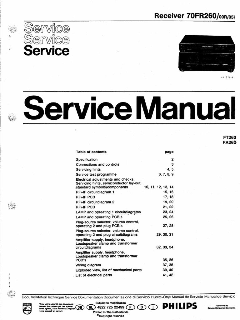 Philips FR 260 Service Manual | PDF