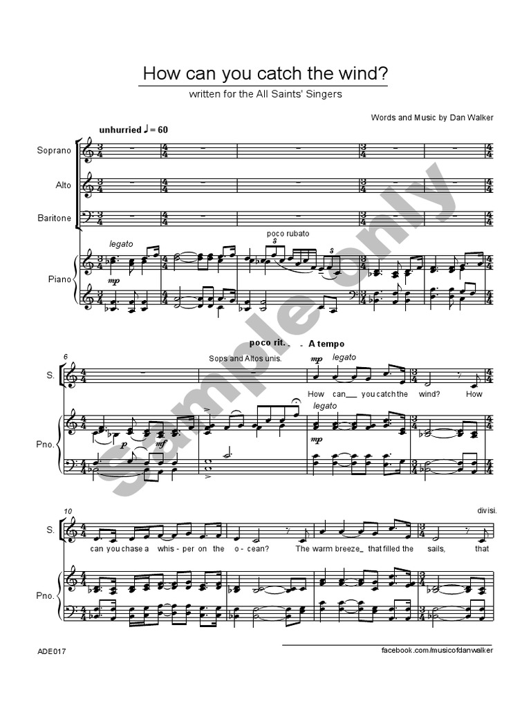 How Can You Catch The Wind-Sample | PDF | Rhythm And Meter | Musicology