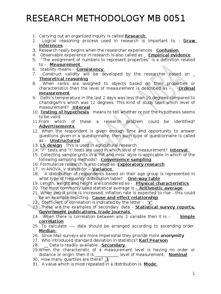 Concise Notes On Research Methodology | PDF | Sampling (Statistics ...