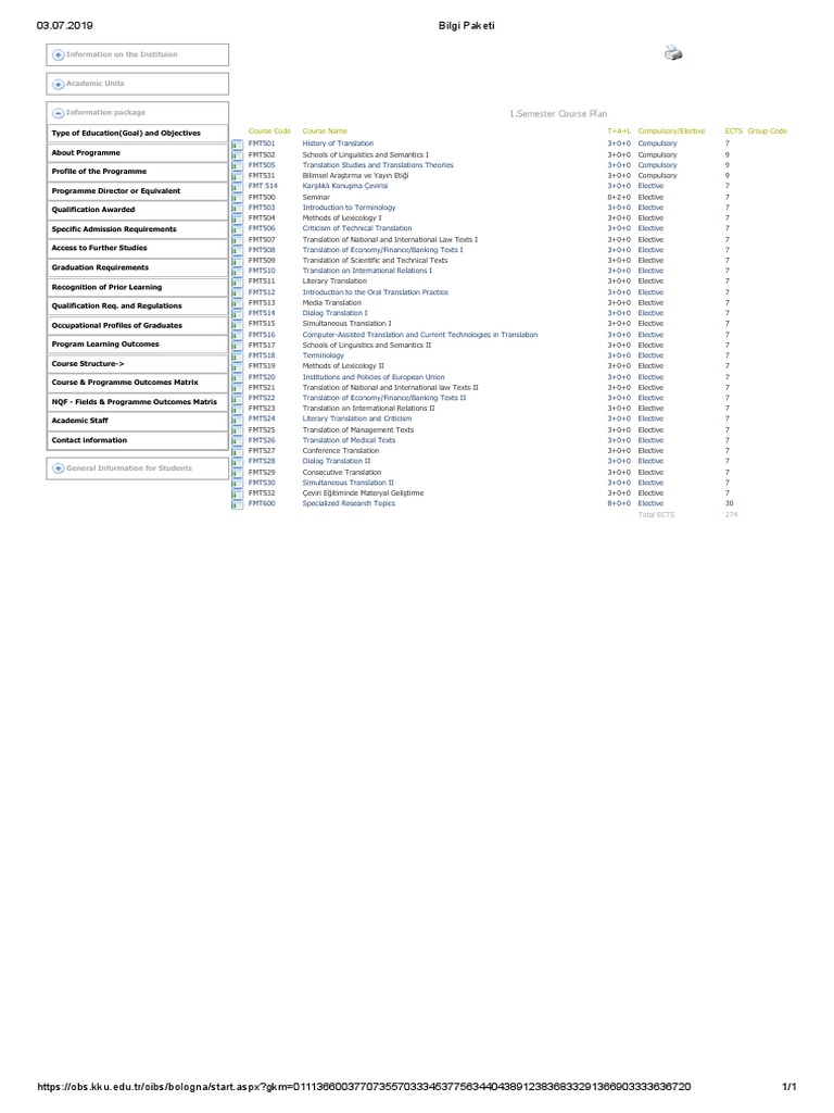 Course Code Course Name T+A+L Compulsory/Elective ECTS Group Code | PDF ...