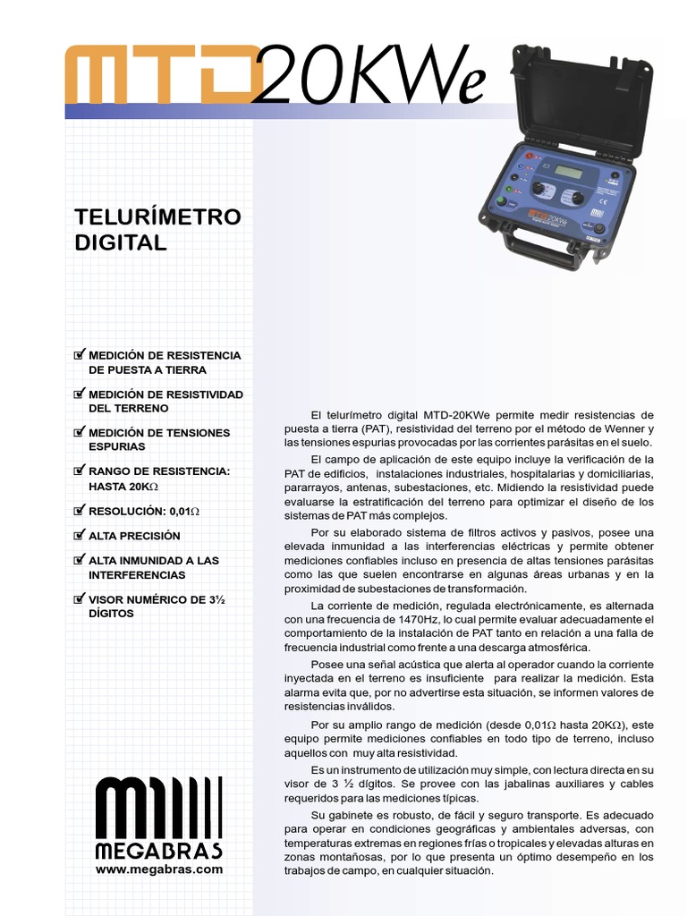 TELUROMETRO DIGITAL MTD20KWe | PDF