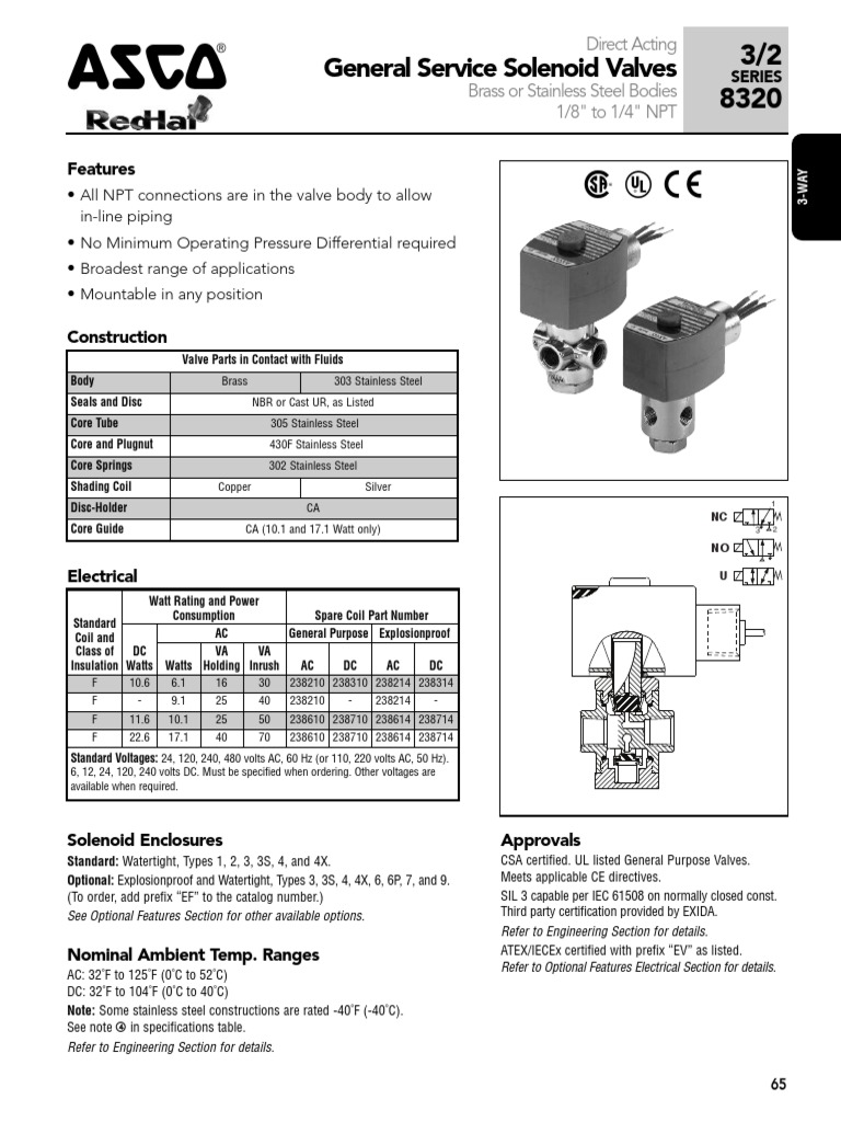 Asco Series 320 General Service Catalog PDF | PDF | Valve ...