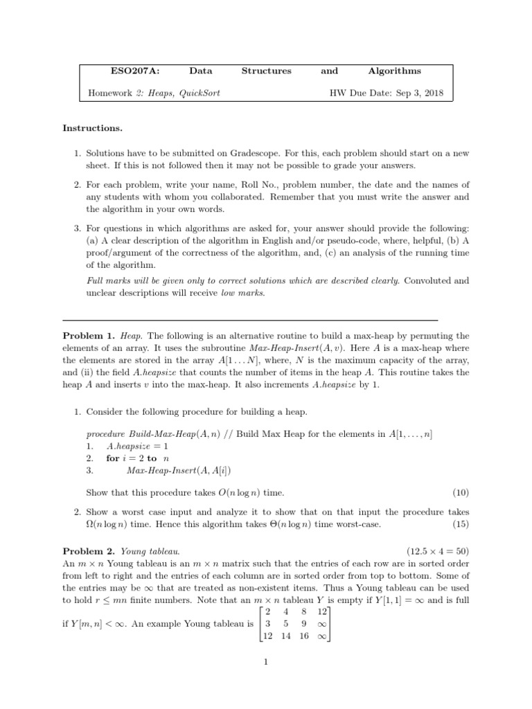 hw2 PDF | PDF | Algorithms And Data Structures | Applied Mathematics