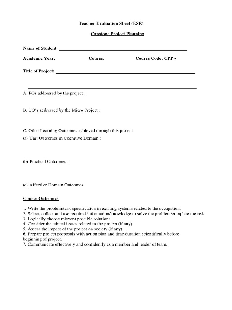 Capstone Project Evaluation Rubric | PDF | Rubric (Academic) | Cognition