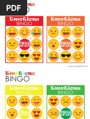 Emotions Bingo Game in SPANISH Juego Educativo con manualidad PDF ...