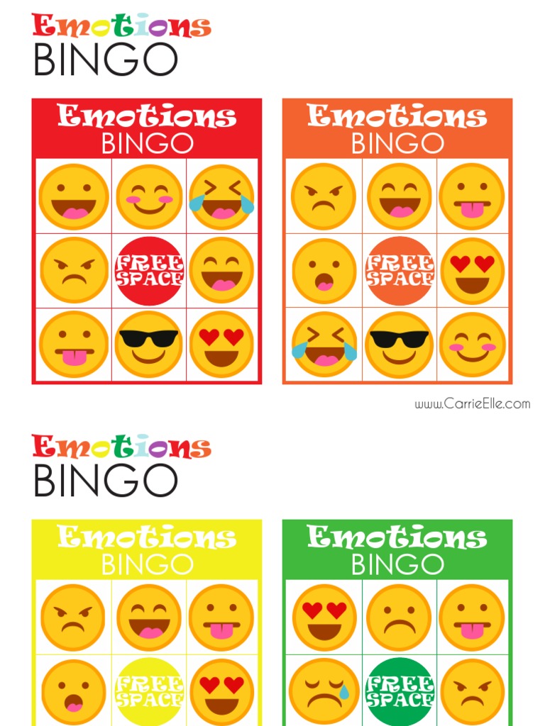 Bingo para Trabajar Emociones PDF | PDF