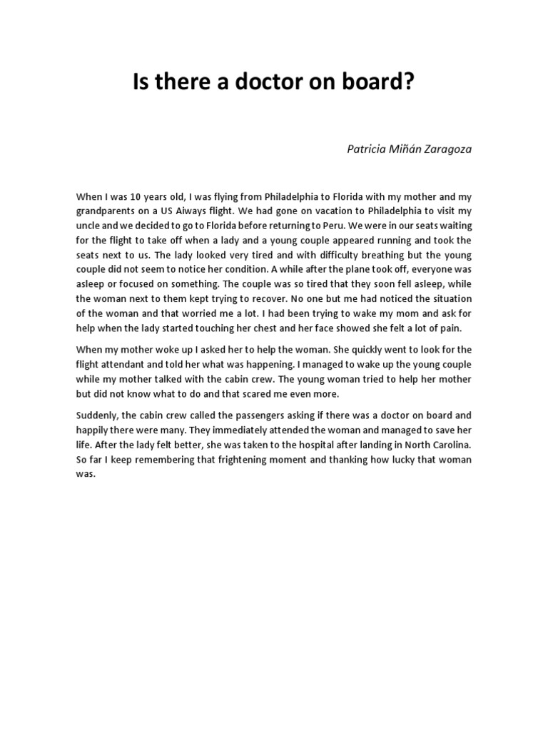 Is There A Doctor On Board | PDF