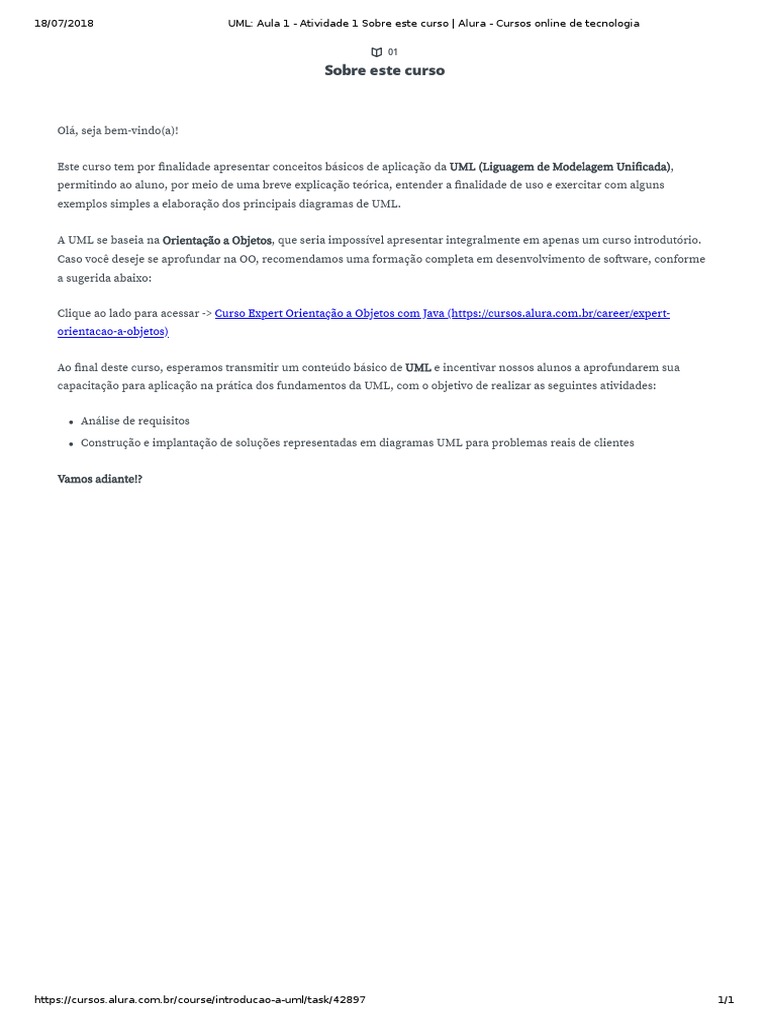 Curso de UML Alura | PDF | Linguagem de modelagem unificada (UML ...