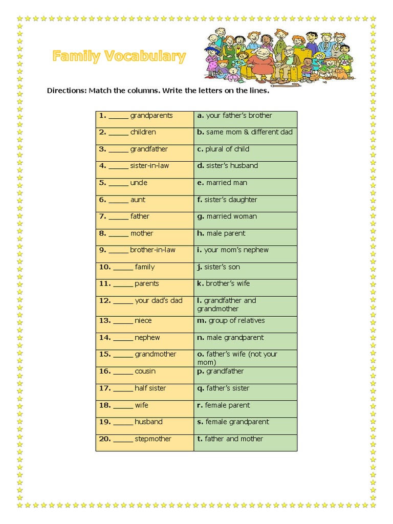 Family Vocabulary | PDF