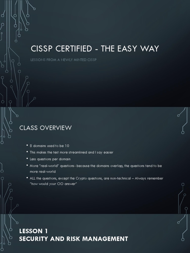 CISSP Certified | PDF | Denial Of Service Attack | Password