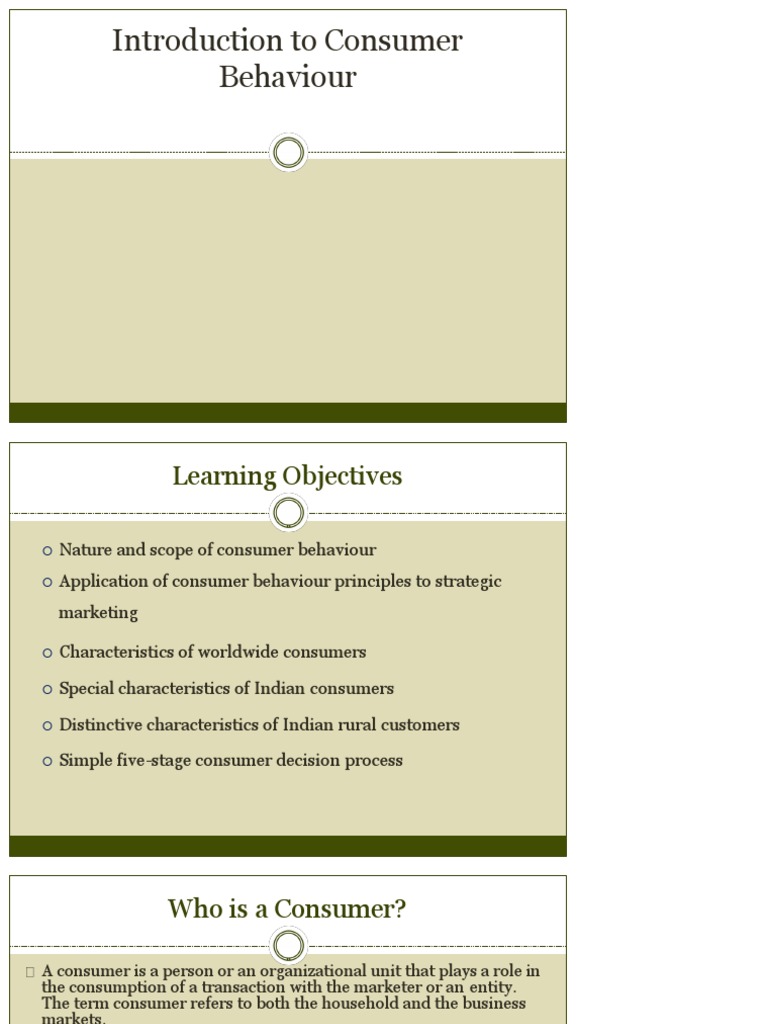 Introduction To Consumer Behaviour | PDF | Consumer Behaviour | Behavior