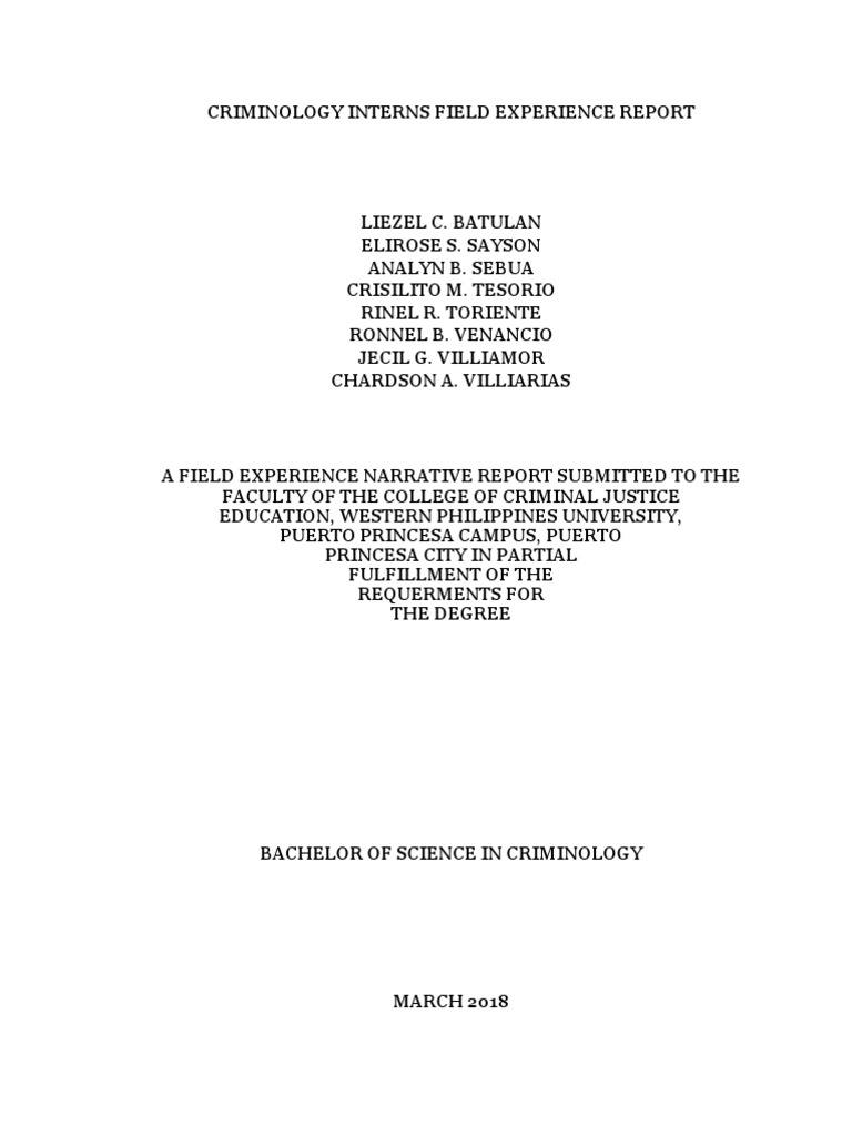 Final Narrative Report, Bs Criminology | PDF | Tagalog Language ...