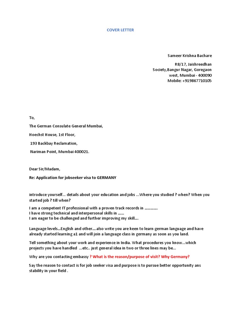 Job Cover Letter | PDF