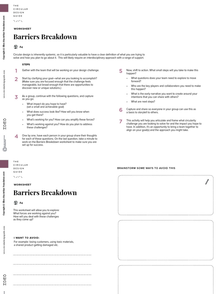 Barriers Breakdown: Worksheet | PDF | Goal | Cognition