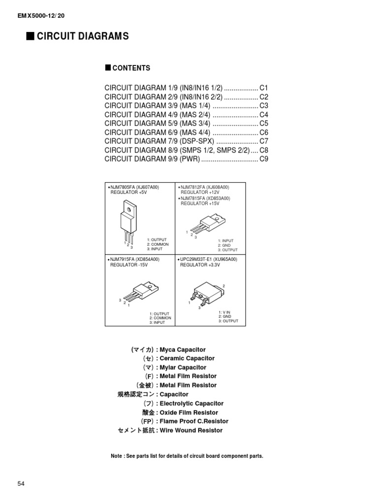 Circuit Diagrams: NJM7805FA (XJ607A00) Regulator +5V | PDF | Amplifier | Operational Amplifier