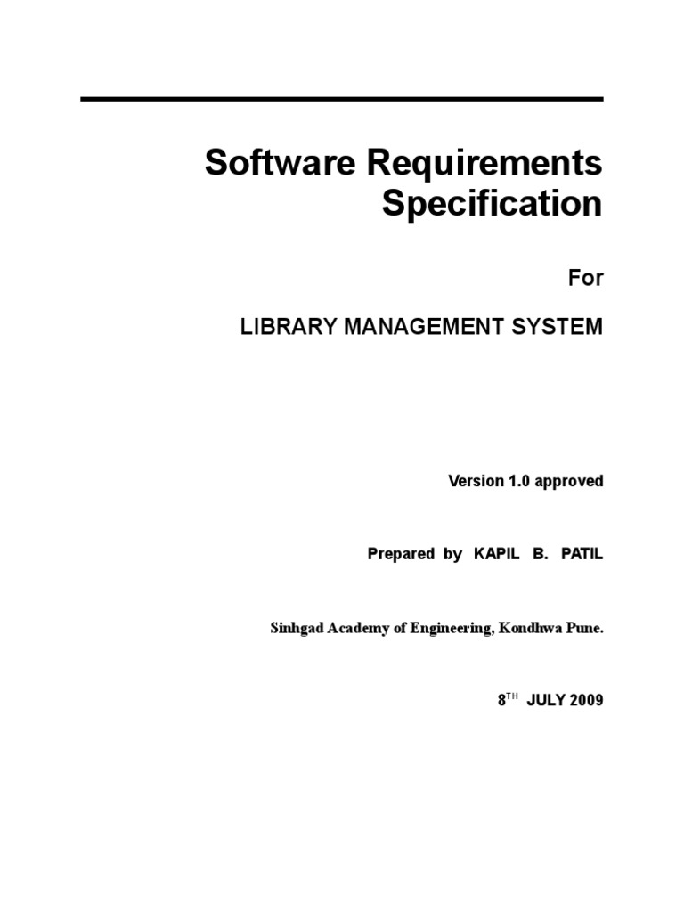 Srs Library Management System PDF | PDF | Databases | Microsoft Sql Server
