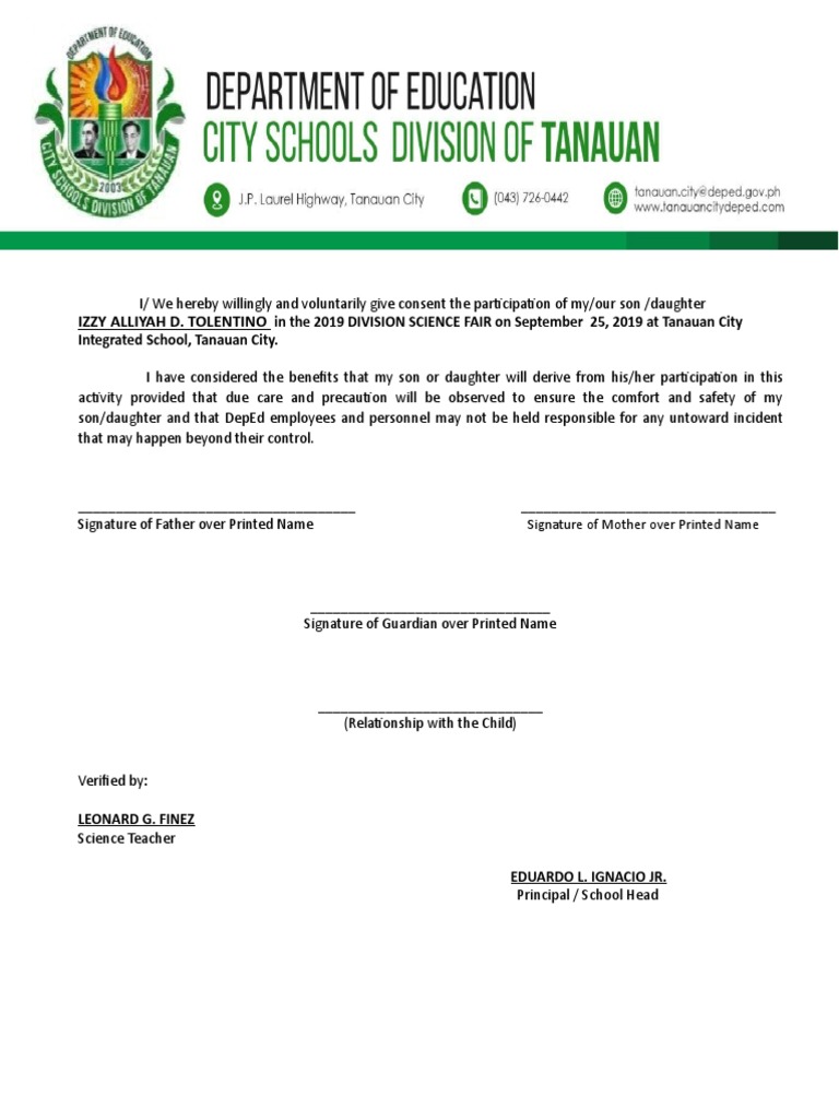 2019 - RSPC - Parental-Consent | PDF