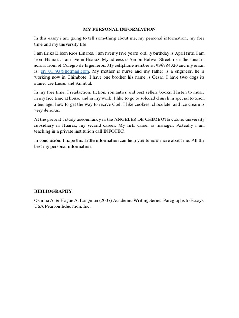 My Personal Information | PDF