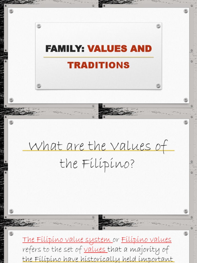 Filipino Values and Traditions | PDF | Value (Ethics) | Philippines