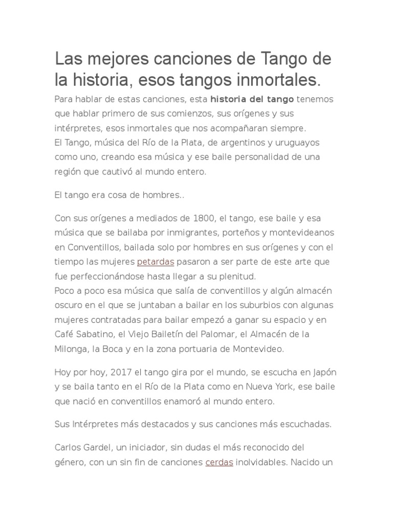 Listado de Los Mejores Tangos | PDF | Musica Tango | Musica argentina